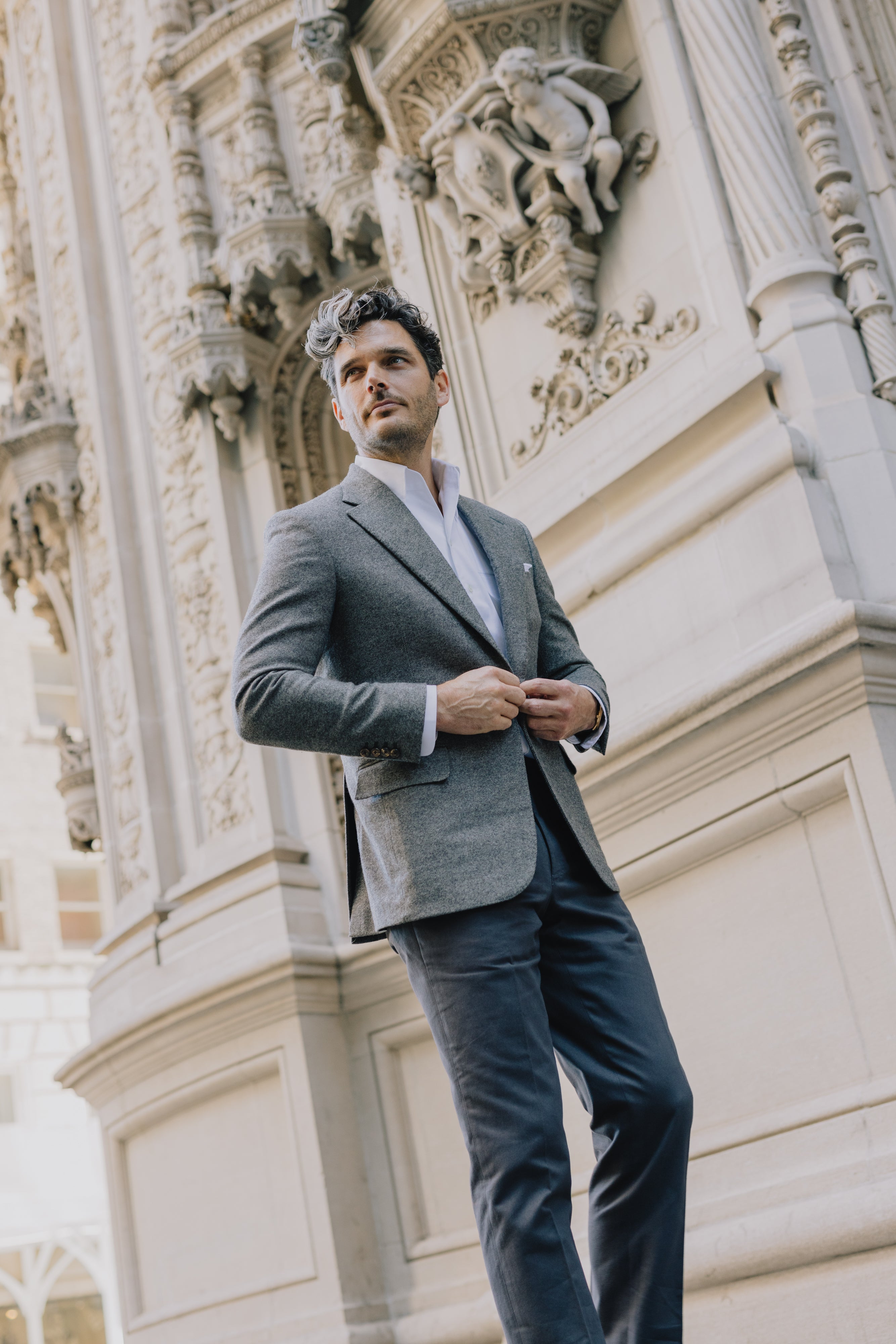 One Piece Button Down Shirt in White Denim – Cad & The Dandy Savile Row