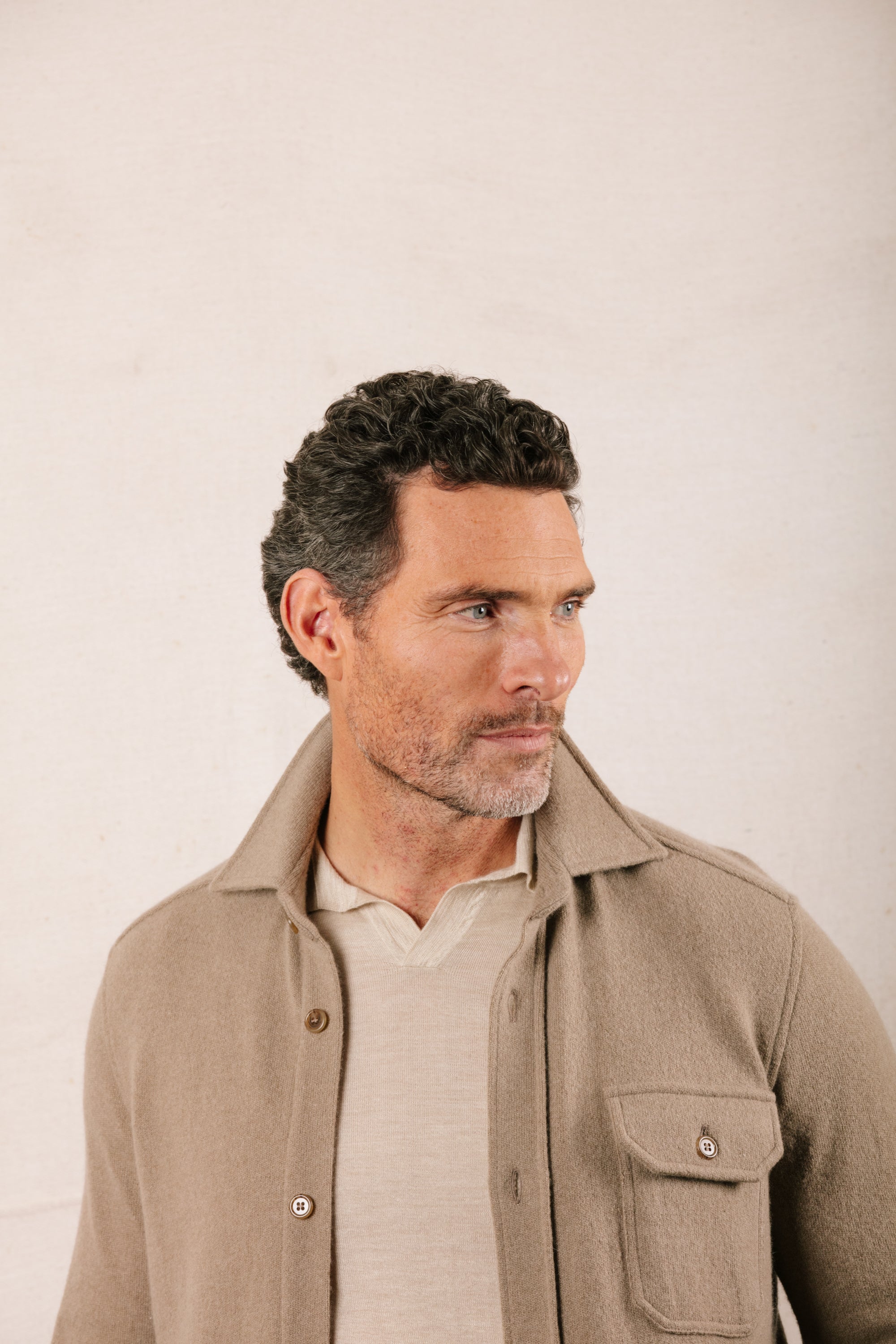 Knitted Shirt Jacket in Oatmeal – Cad & The Dandy Savile Row
