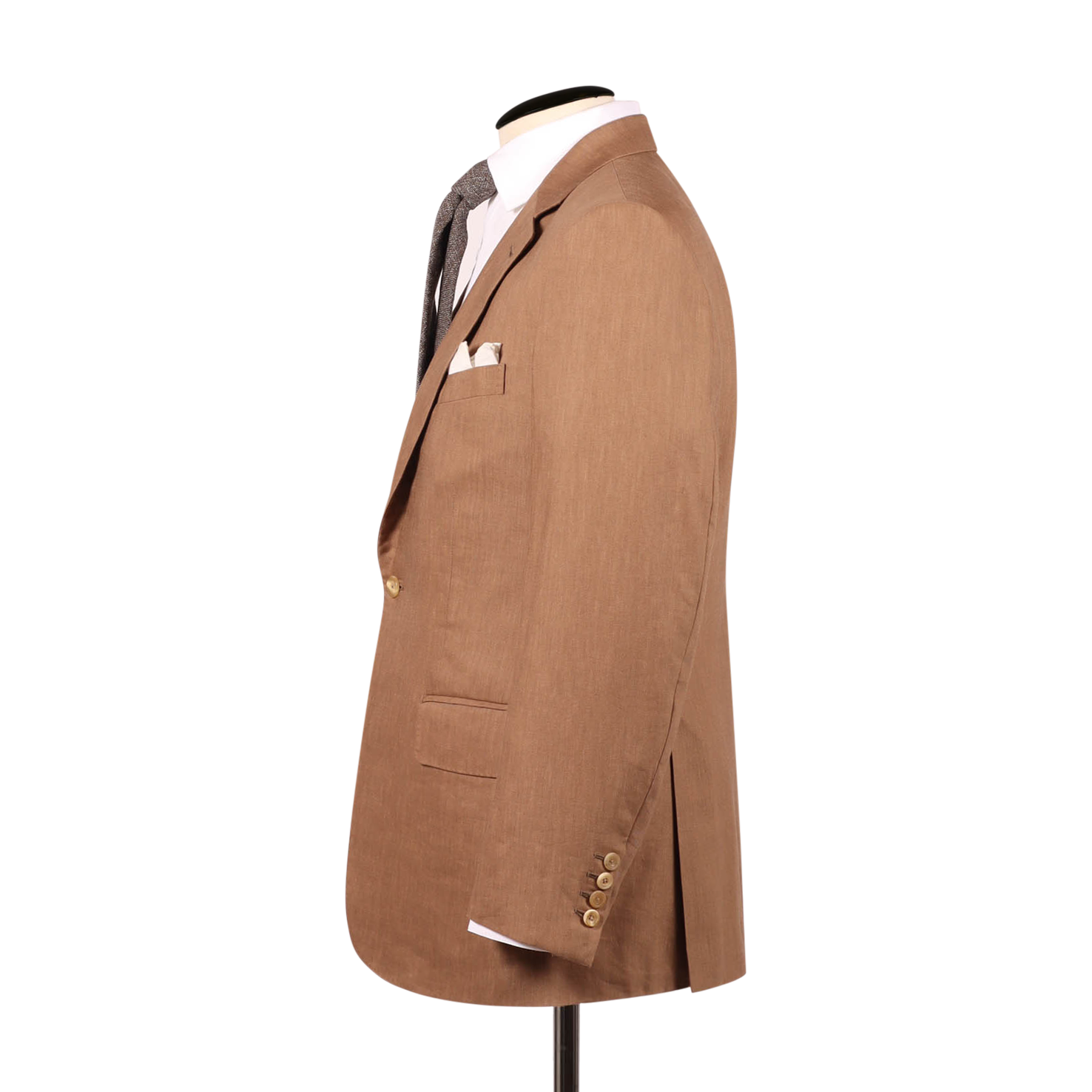 Single Breasted Notch Lapel Suit in Tobacco Wool Linen – Cad & The ...